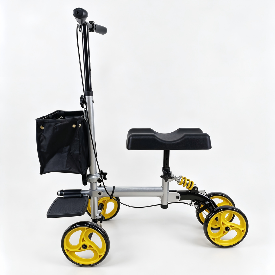 Adjustable Height Knee Walker Scooter with Storage Bag Aluminum ...