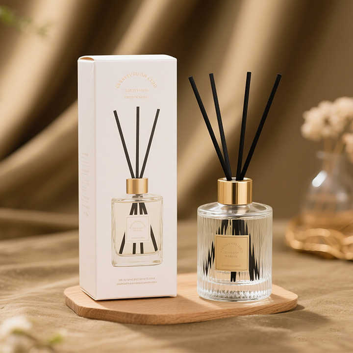 Matt White Reed Diffuser Glass Bottle Round Custom Empty 120ml 130ml