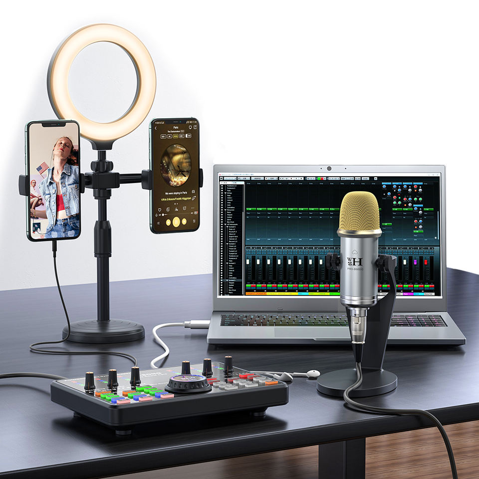 Professional Condenser Microphone Audio Sound Cards Sets