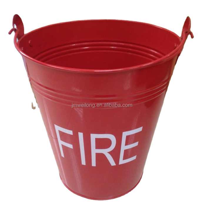 Durable Metal Fire Bucket - Galvanized Zinc & Powder Coating
