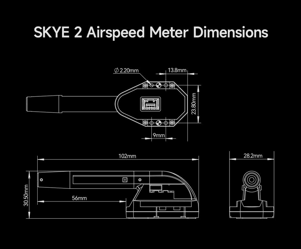 New Free Shipping CUAV SKYE2 Airspeed Sensor Smart Temperature Control ...