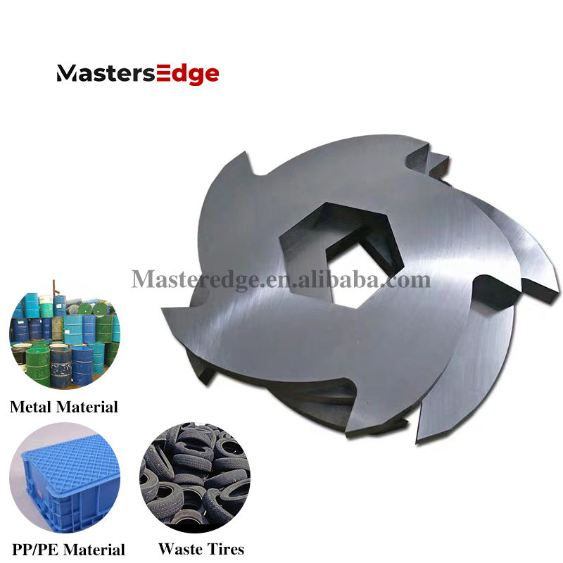 40*40mm ZERMA Single Shaft Shredder Blade Raised Center Square Rotor ...