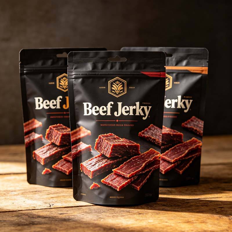 Custom Stand up Pouch Dried Beef Zipper Airtight Moisture Resistant ...