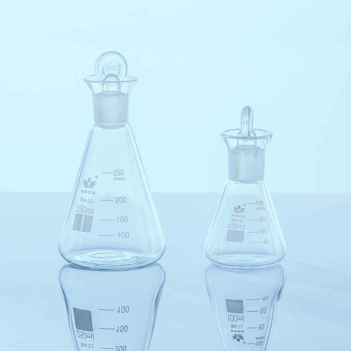 Laboratory glassware glass conical erlenmeyer bottle wide narrow neck ...