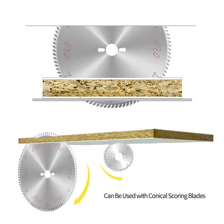 120-24t Carbide Scoring Saw Blade for Woodworking - Precision Cutting Bilaminate & MDF Table Saw ...