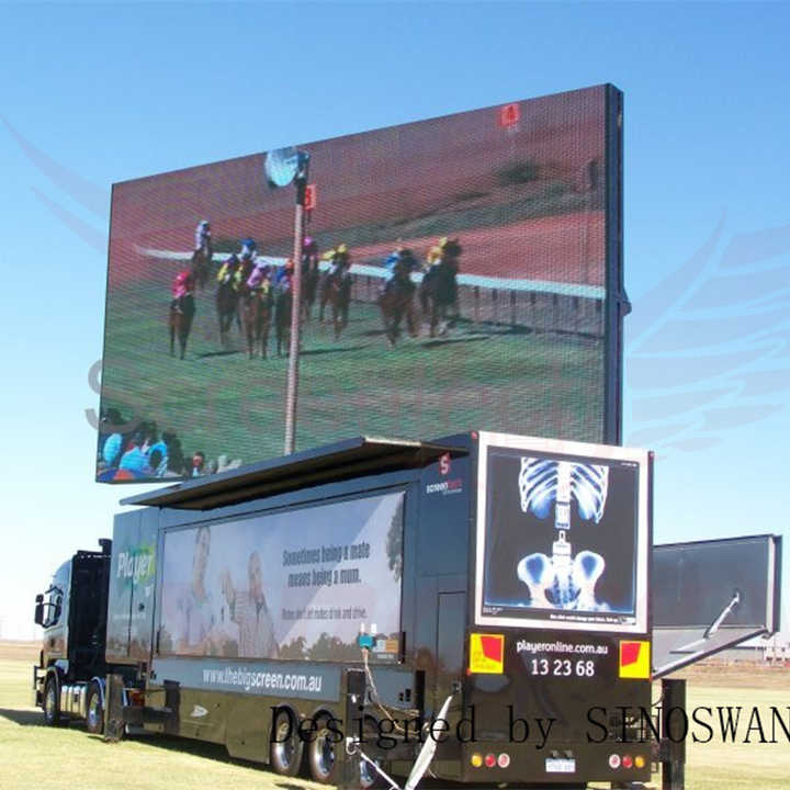 Mobile Big LED Billboard Trailer SINOSWAN SL130Luxury P3.91 Mobile Led ...