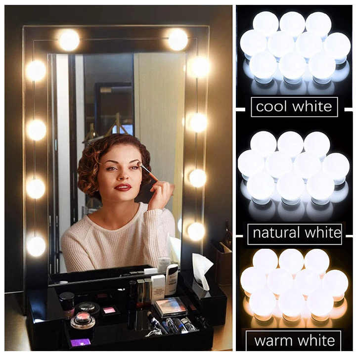 Dressing Table Bathroom LED Mirror Light Bulbs DIY LED Makeup Vanity ...
