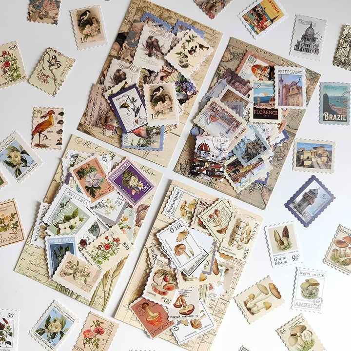 Stamp Stickers - Vintage Postage for Crafting & Mailing