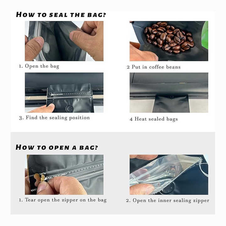 Custom Printed Stand up Pouch Coffee Packing Bag Ziplock Plastic with ...