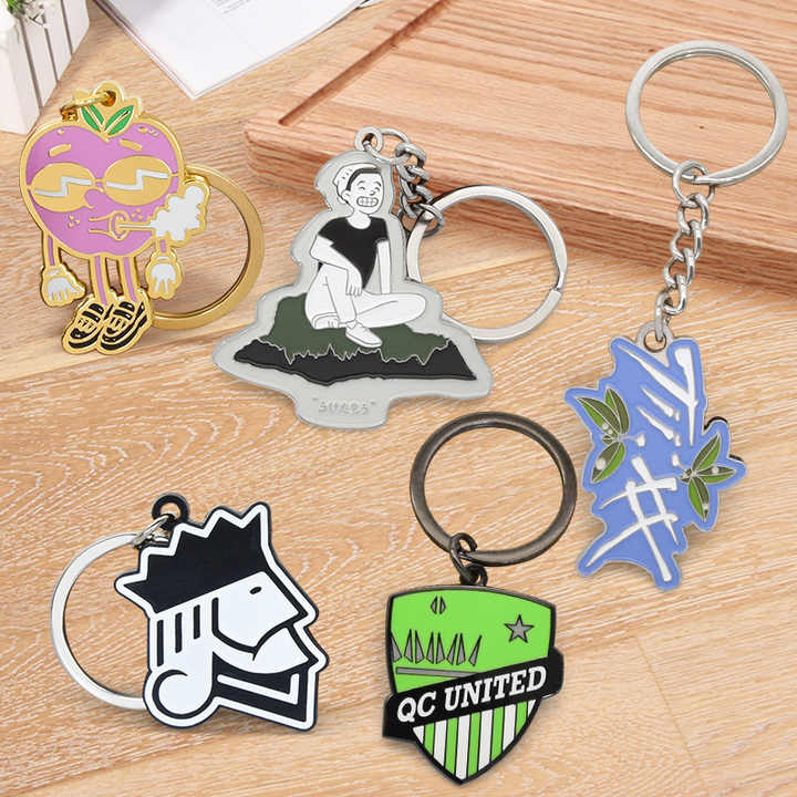 Promotion Manufacturer Custom 2D 3D Letter Cartoon Rotating Keyring ...