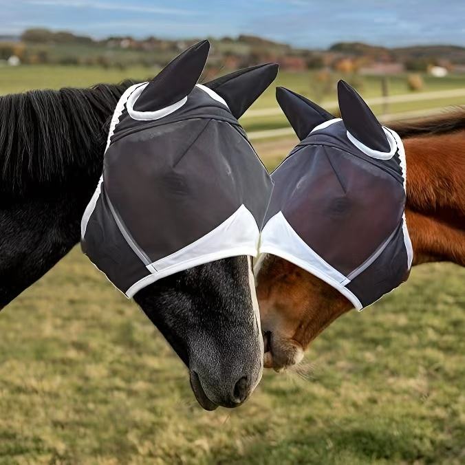 Horse Fly Mask Professional 60% UV Protection Solid Eco-Friendly Fine ...