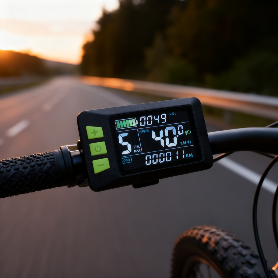Ebike LCD Display Speedometer for Road Bike-Waterproof Bicycle Computer ...