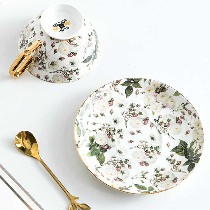 Wholesale Fancy Retro Luxury Elegant Golden Green Floral Porcelain ...