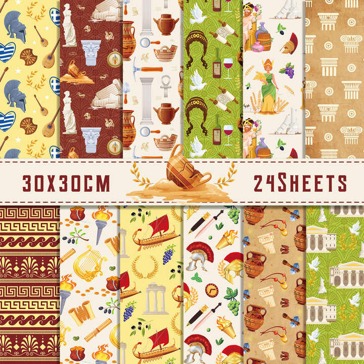 Huancai Greek Mythology Scrapbook Paper Double-Sided DIY Decorative ...