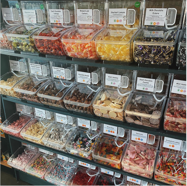 ECOBOX Grain Nuts Container with Scoop - Clear Bulk Food Bins for Shops