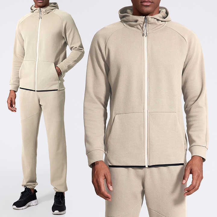 Sweatpants and Jacket Set Men Blank Jogging Sweatsuit Custom Logo Sport ...