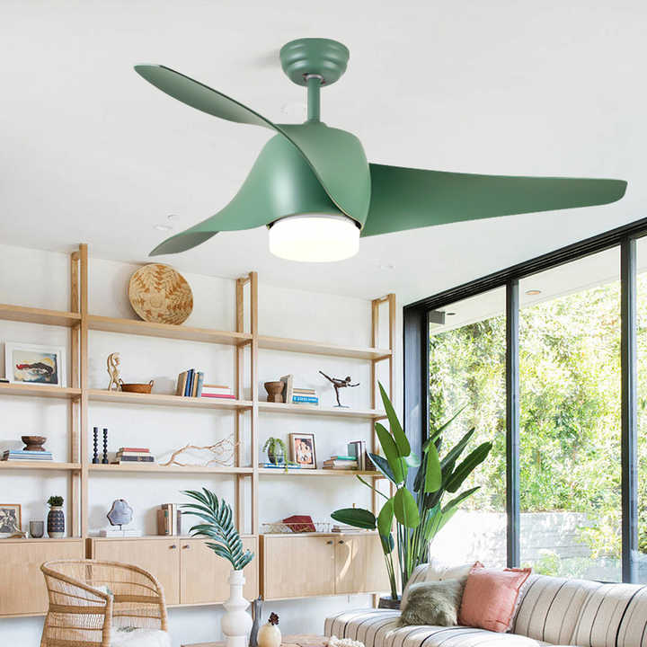 Modern Remote Control Ceiling Fan With Dimmable Led Lights For Bedroom ...
