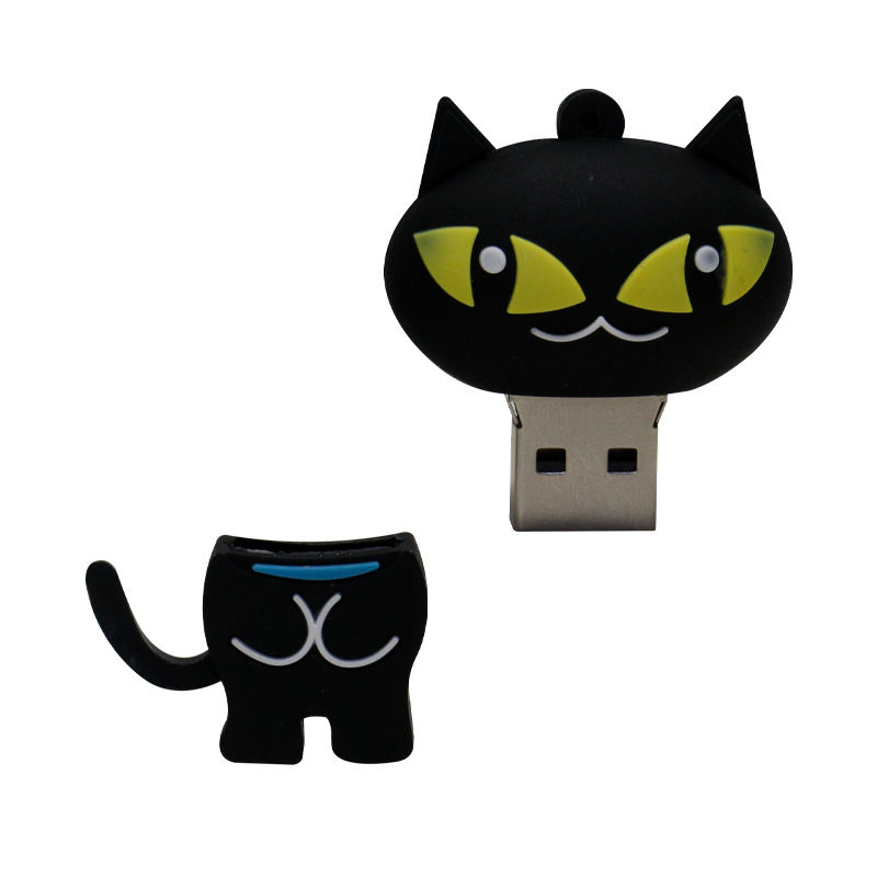 New Cartoon Black Cat PVC USB 2.0/3.0 Flash Drive Promotional Gift ...