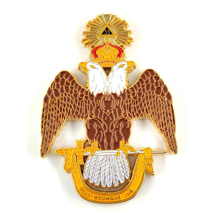 Scottish Rite 33rd Degree Wings - Customizable Auto Emblem