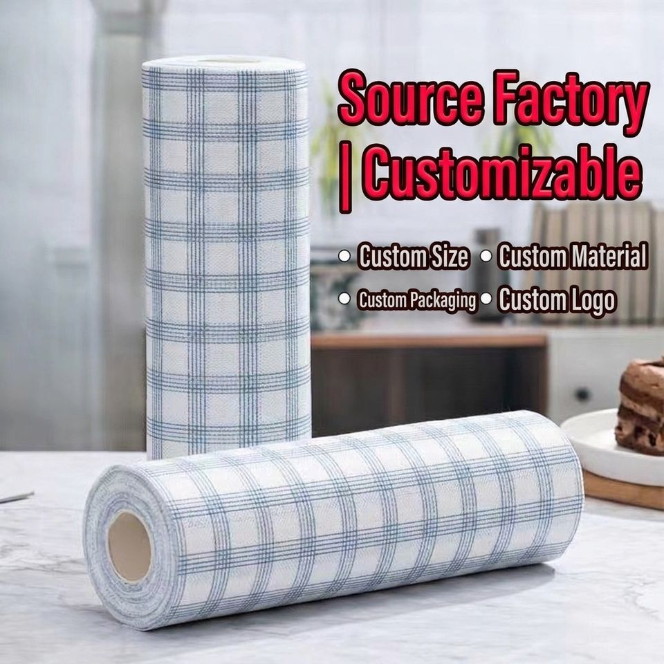 Wholesale Plaid Disposable Kitchen Rag Super Absorbent Oil-absorbing ...