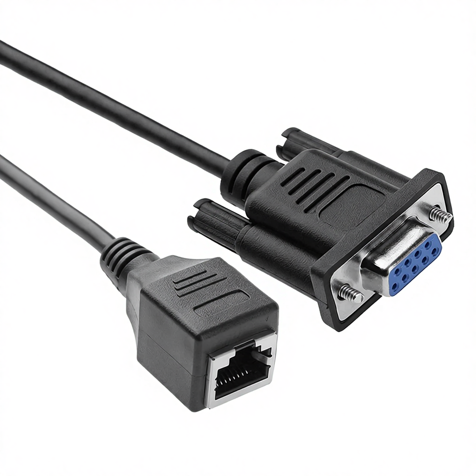 Black 6ft RS232 DB9 Pin Male-Female to RJ11/RJ12 6P6C LAN Network ...