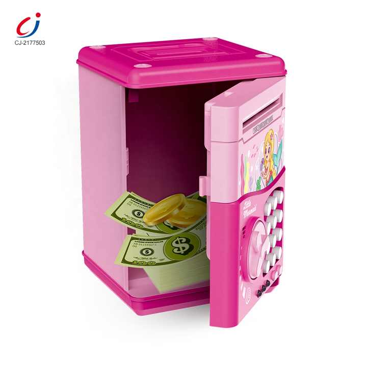 Novelty kids safe plastic paper money saving boxes digital password ...