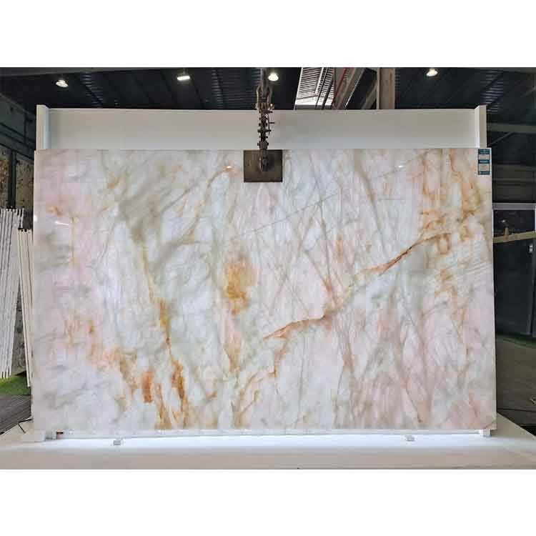 Translucent Pink Quartzite Slabs for Wall Tiles - Ideal Natural Stone ...