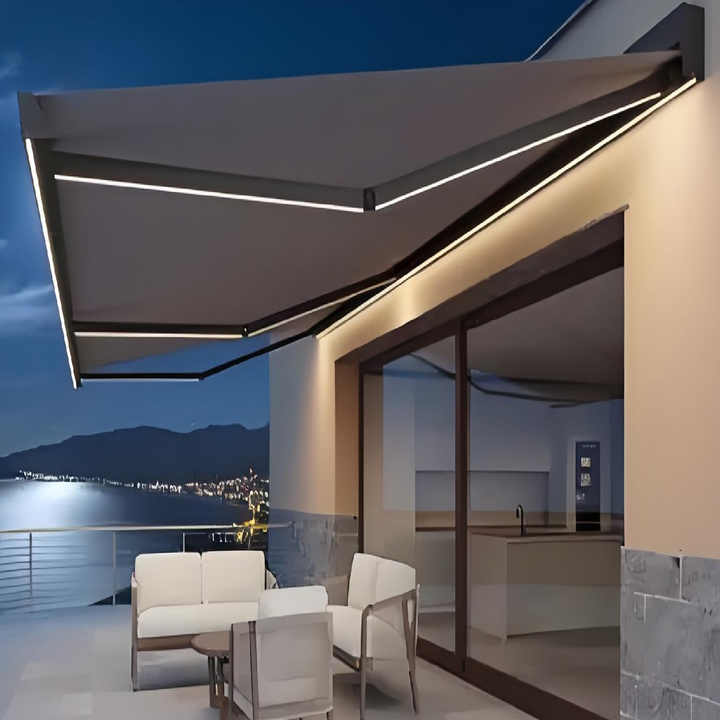 Outdoor Aluminum Full Cassette Motorized Folding Arm Retractable Roof ...