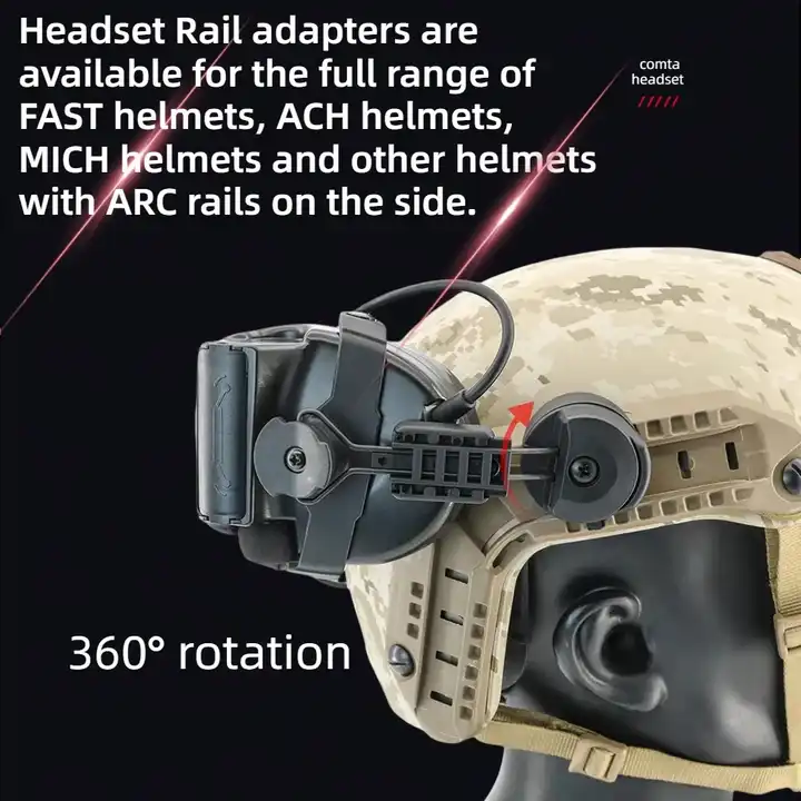 TS TAC-SKY Tactical Helmet ARC Rail Dual-Use Mount C2 Headset Hunting Electronic Shooting ...