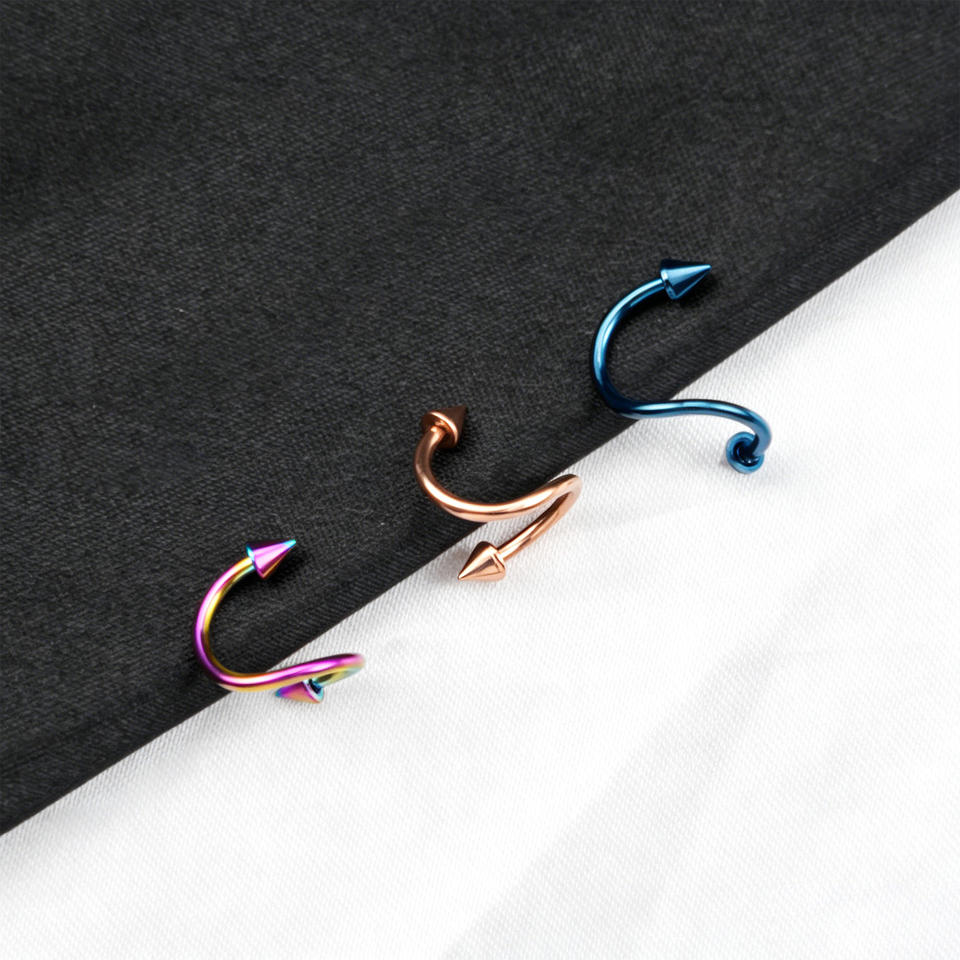 Spiral Twister Ball Tragus Piercing S Shape Lip Nose Rings Twist Cone ...