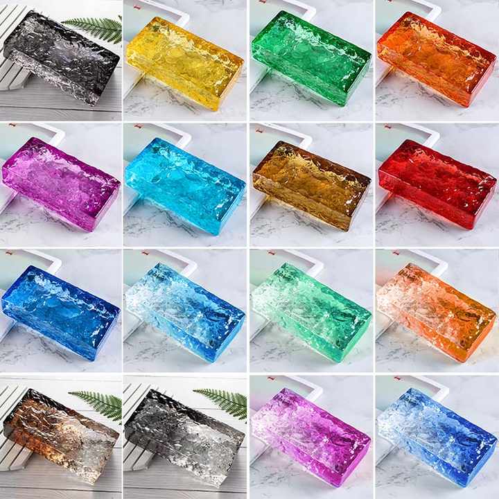 Gradient Crystal Glass Brick Ice Crystal Textured Building Glass Bricks ...