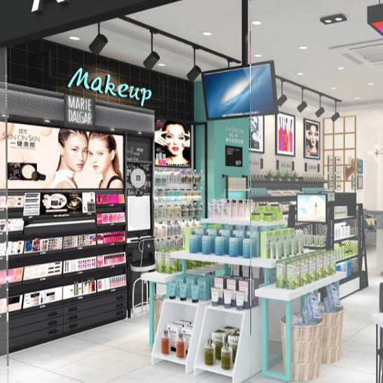Modern Cosmetic Shop Interior Counter Decoration Design