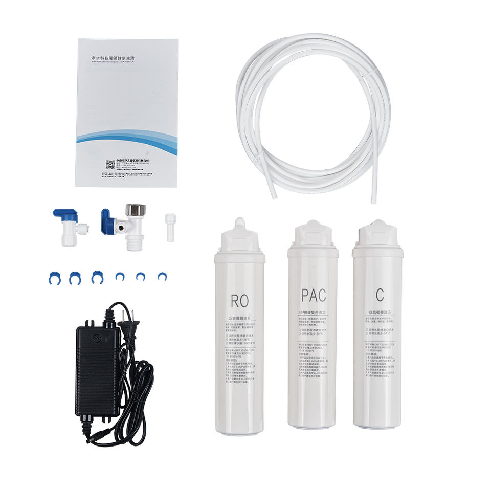 Reverse Osmosis Water Filter 100GPD Under-Sink Compact Design 4 Stage ...