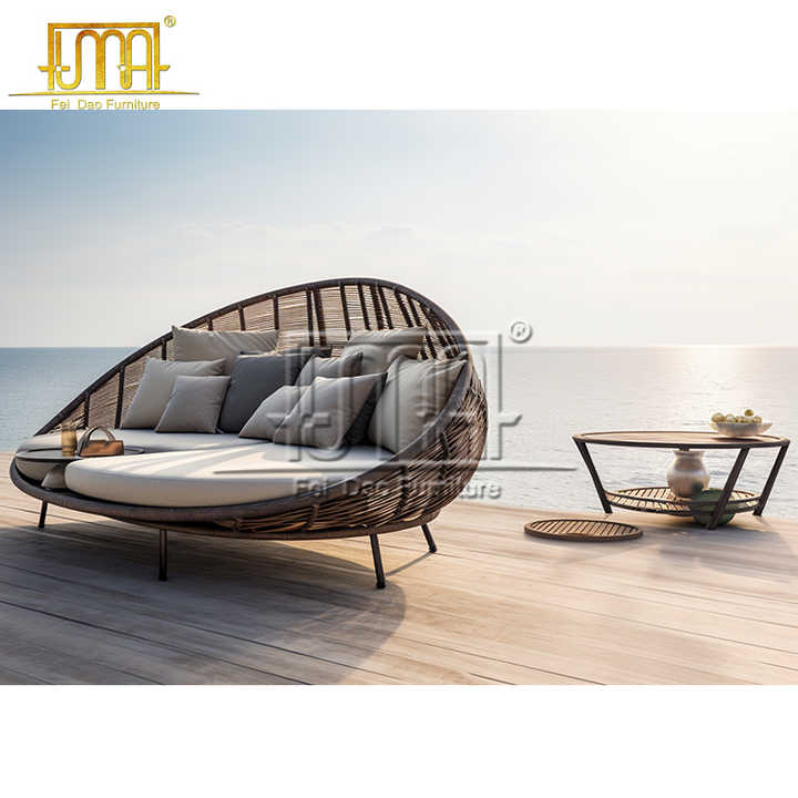 Swimming Pool Use Wicker Nest Outdoor Daybed Lounge Bed