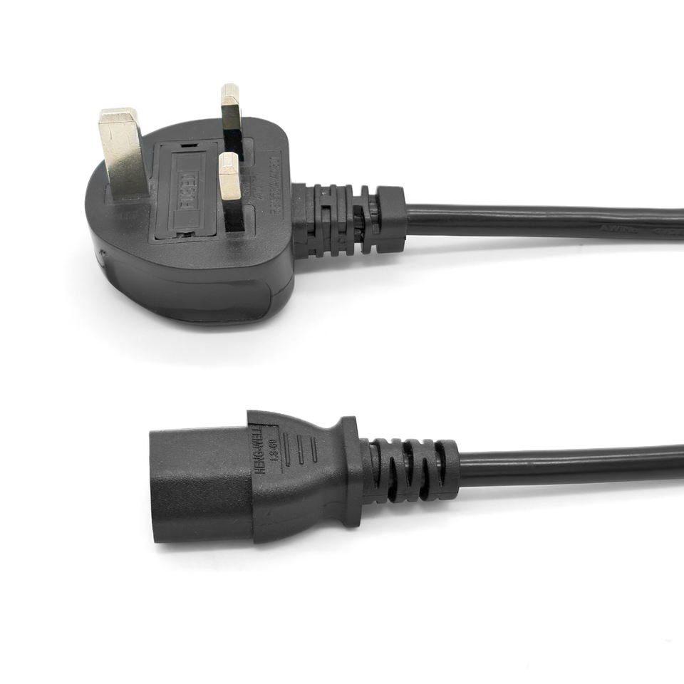 UK BS IEC 2 Pin Power Cable 1m 0.75mm Copper PVC C8 Connector 1000W ...