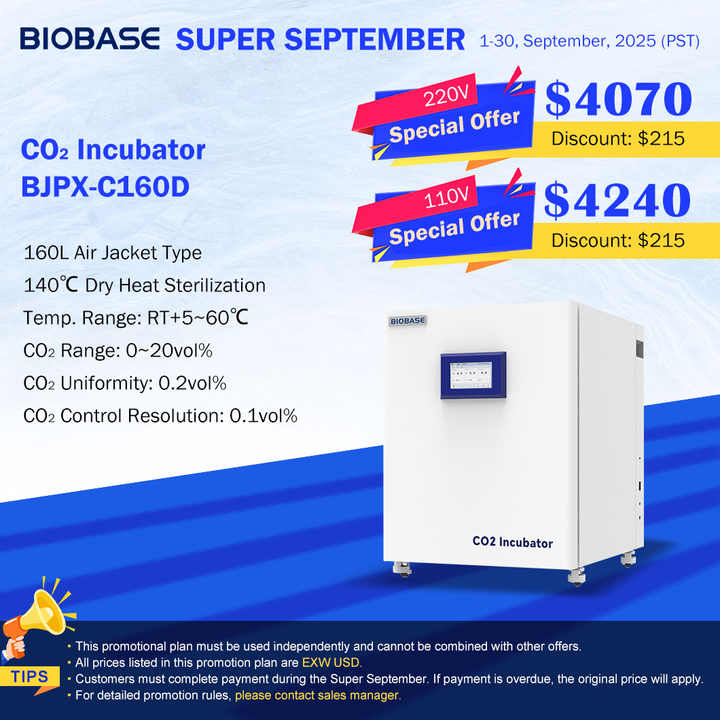 For BIOBASE CO2 Incubator BJPX-C160D Air Sterilization LCD Touch Screen & HEPA Filter Shaking ...