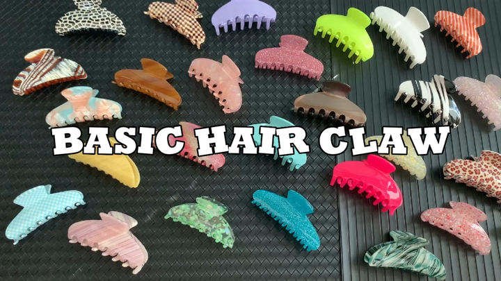 12.5cm Acrylic Acetate Striped rainbow Color Hair Claw Clip Large ...
