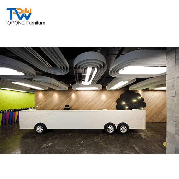 Modern New Design Curved Car Wooden White Office Hotel Salon Reception ...