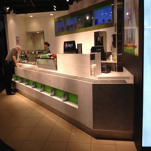 Factory Custom Marble Top Flower Pattern L Shape Led Lighted Cafe ...