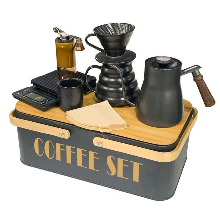 Elegant Fashion Portable Wood Box - Coffee Brew Maker Gift Set