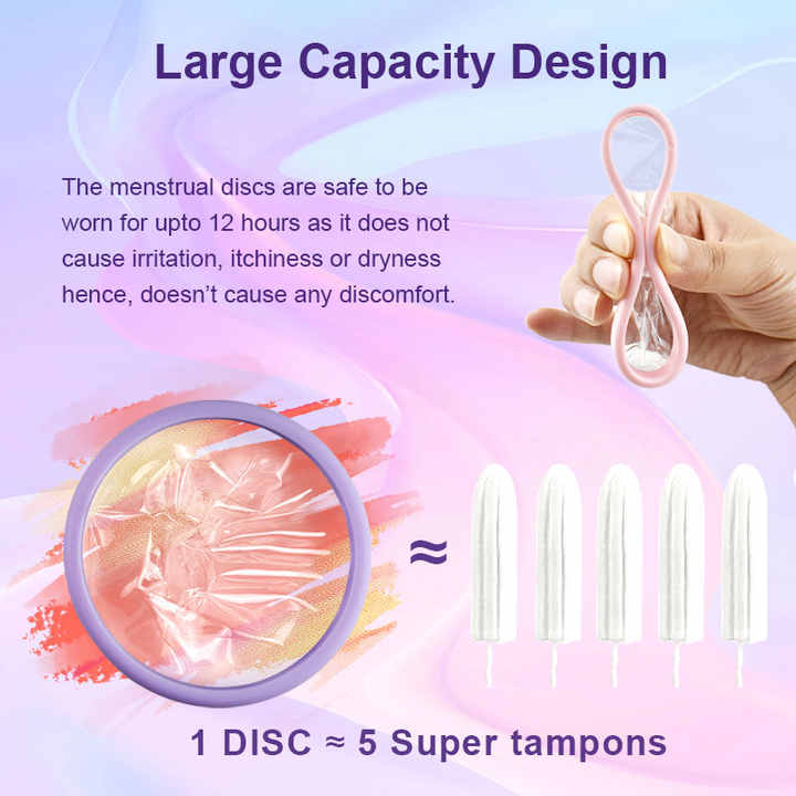 Custom Color Female Disposable Menstrual Disc Capacity of 5 Super ...