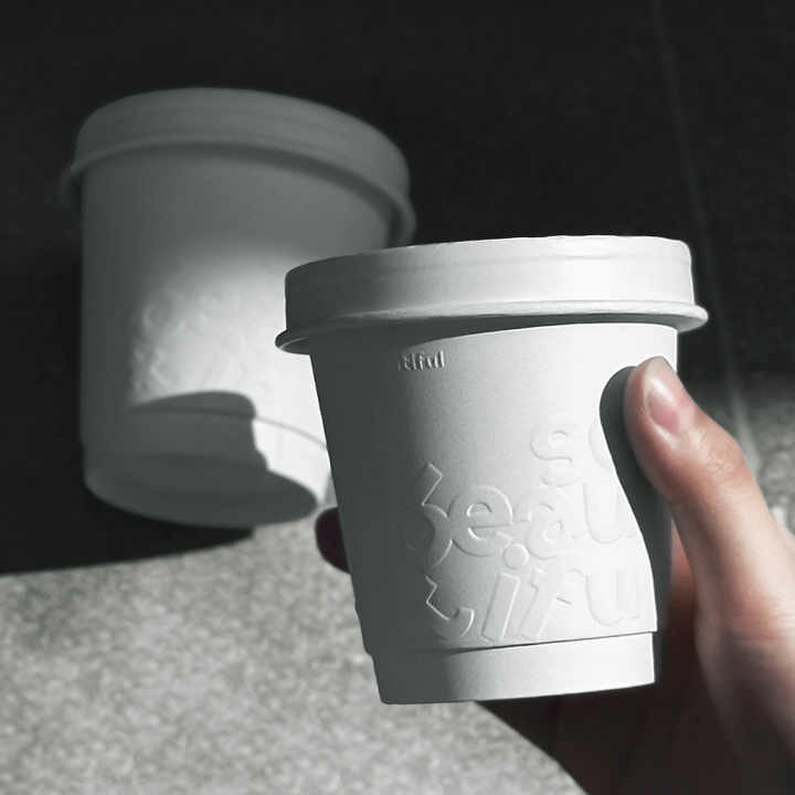 Disposable Beautiful Mini White Kraft Paper Cups Container Custom PE ...