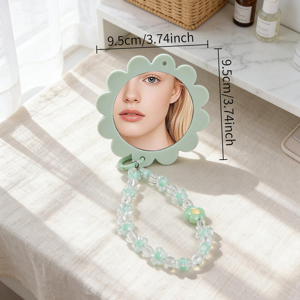 Mini Cute Sunflower Bracelet Pocket Makeup Mirror Plastic Frame Bag ...