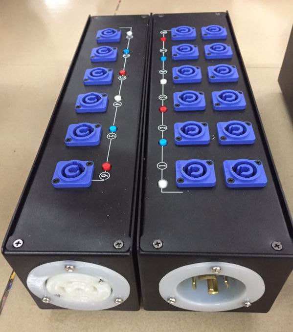 12 Outlets Single Phase 220V/110V 30A Input Power Extension Panel Strip ...