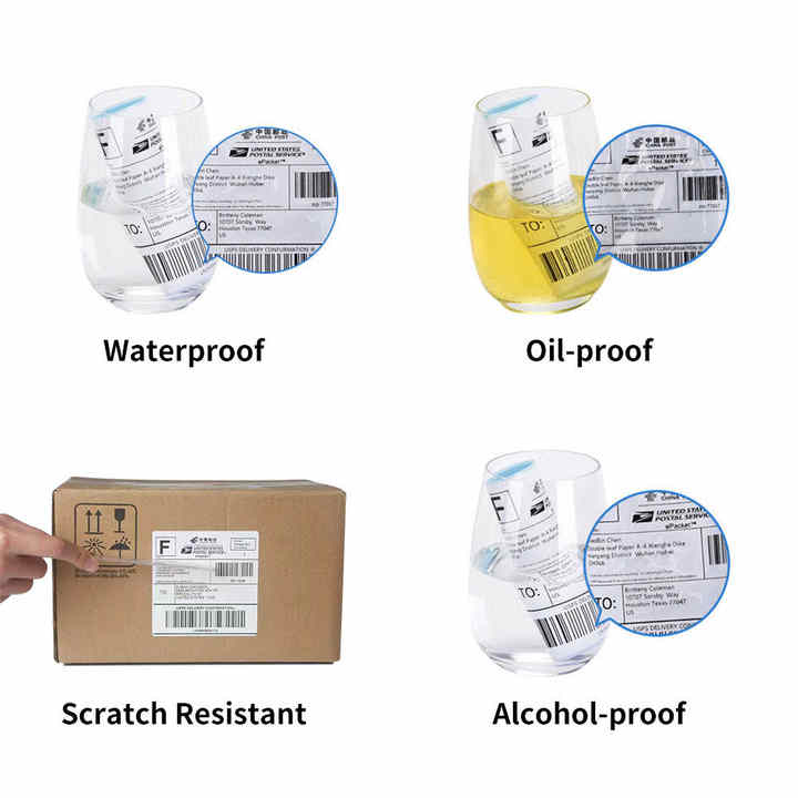 Factory Size Options Customizable Direct Thermal Roll Label Waterproof ...