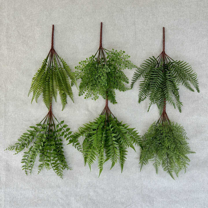 Yopin-2666 Artificial Fern Leaf Indoor Garden Decor Real Touch Persian ...
