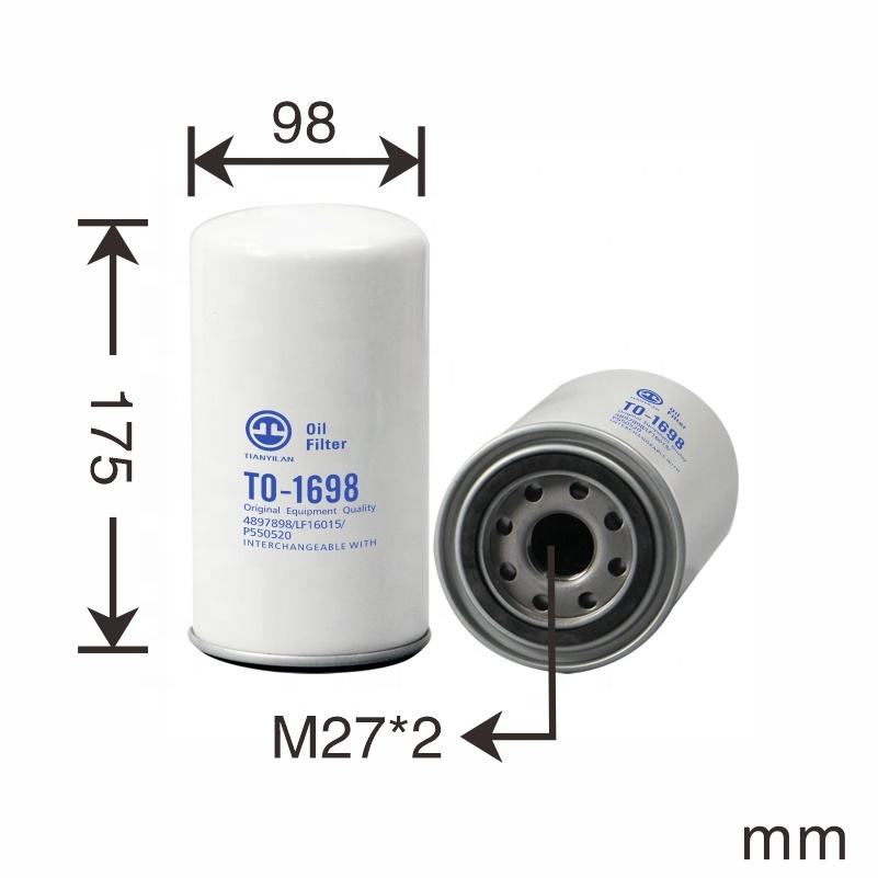 High Quality Oil Filter TO-1698 for Excavators - 3 Year Warranty