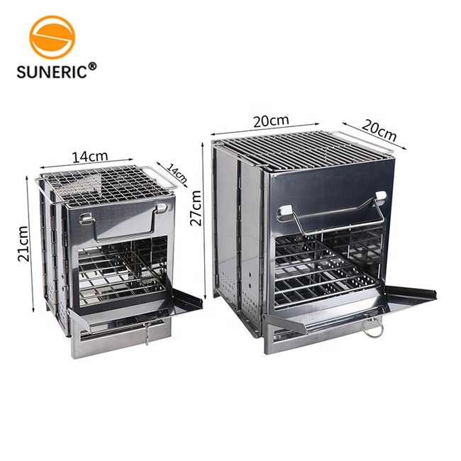 Portable Mini Stainless Steel Square Wood Oven Barbecue Charcoal ...