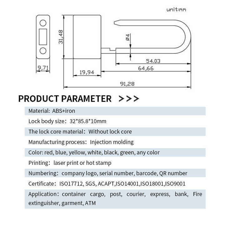 Cheap Plastic Lock - High Quality JCPL201 Padlock Sample
