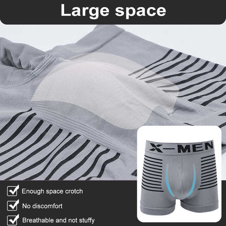 Uokin Basic Striped Seamless Boxer Briefs Breathable De Hombre ...